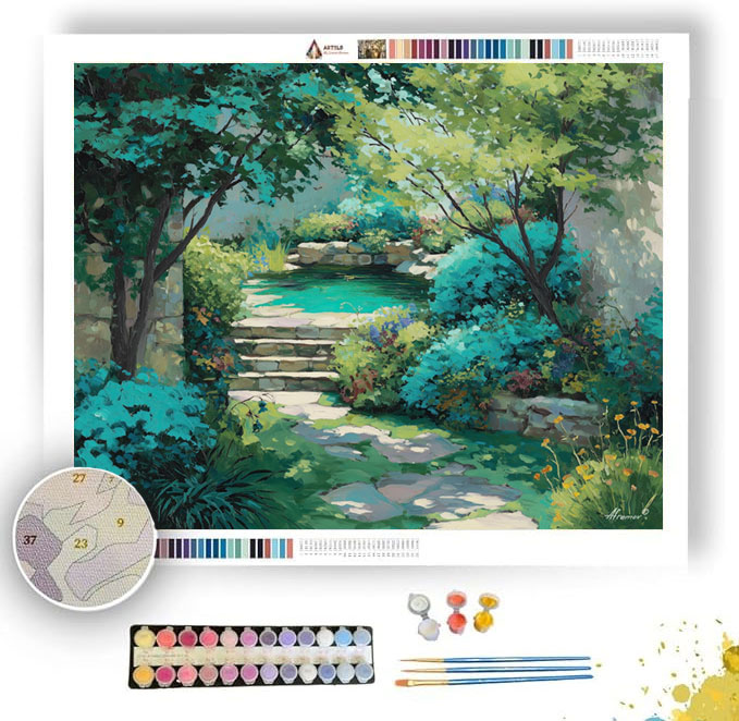TURQUOISE GARDEN HAVEN - Paint by Numbers Full Kit