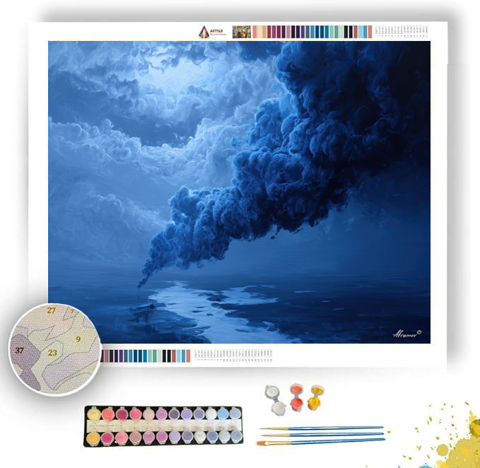 BLUE SMOKE RISE - Paint by Numbers Full Kit