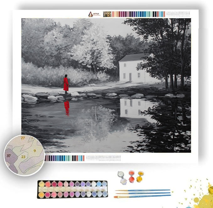 SINGLE COLOR MEMORY B&W - Paint by Numbers Full Kit