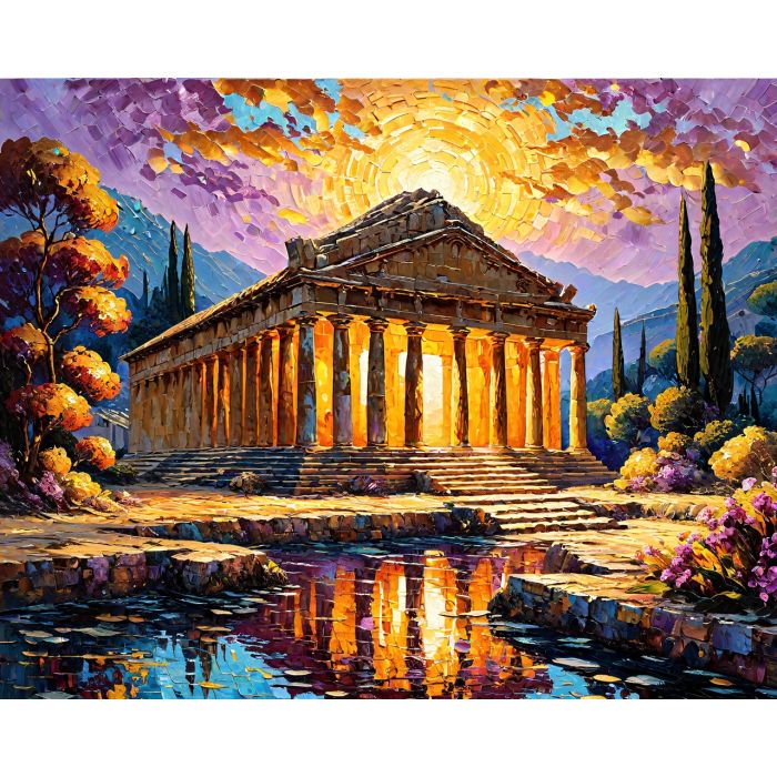 PARTHENON - One-of-a-kind, 100% hand-painted original oil painting on canvas