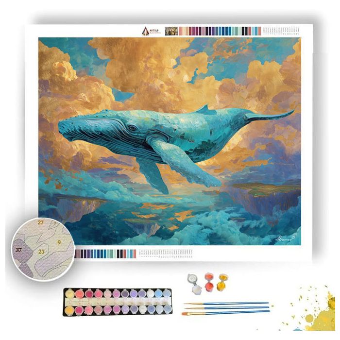 TURQUOISE SKY WHALE - Paint by Numbers Full Kit