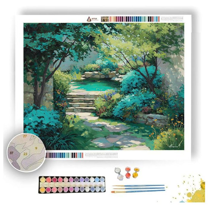 TURQUOISE GARDEN HAVEN - Paint by Numbers Full Kit