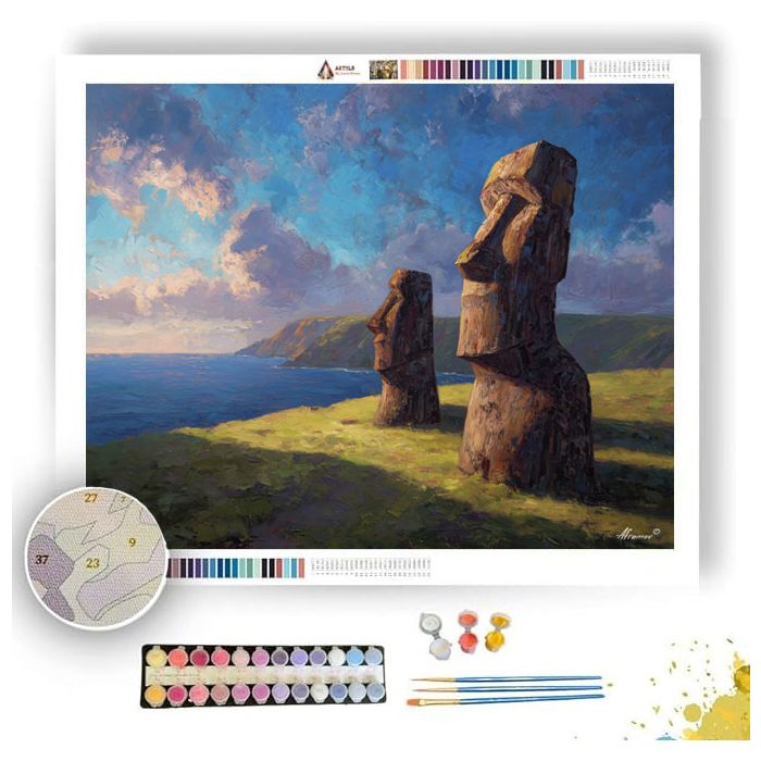 MOAI COAST SHADOW - Paint by Numbers Full Kit