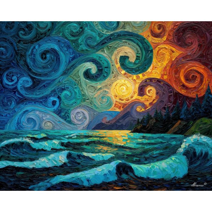 MAORI COASTAL PATTERNS | New Zealand Oil Painting