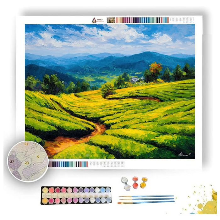 JAPANESE TEA FIELDS - Paint by Numbers Full Kit