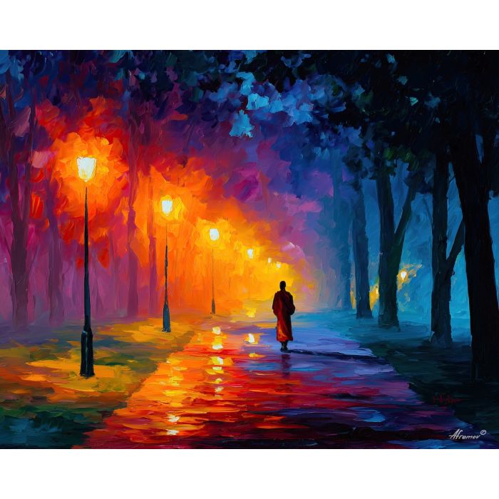 DAWN PATH MONK | Magical Being Oil Painting