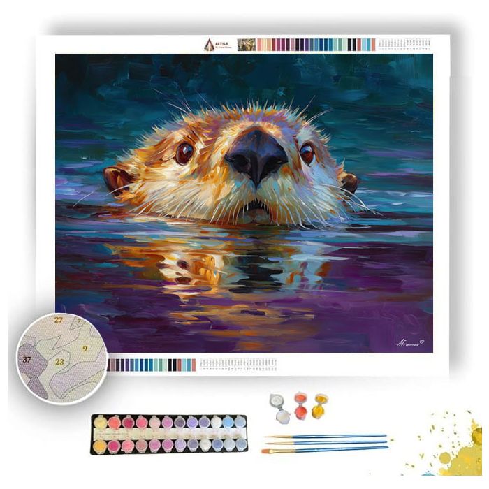 RIVER OTTER DRIFT - Paint by Numbers Full Kit