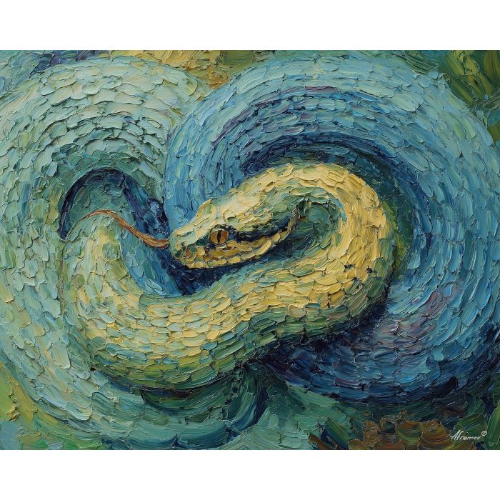 SINUOUS PRESENCE PRESENCE | Snake Palette Knife Painting
