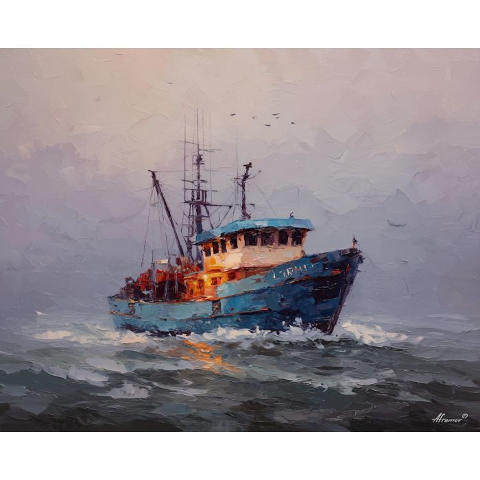 LOW LINE | Northern Seascape Palette Knife Painting