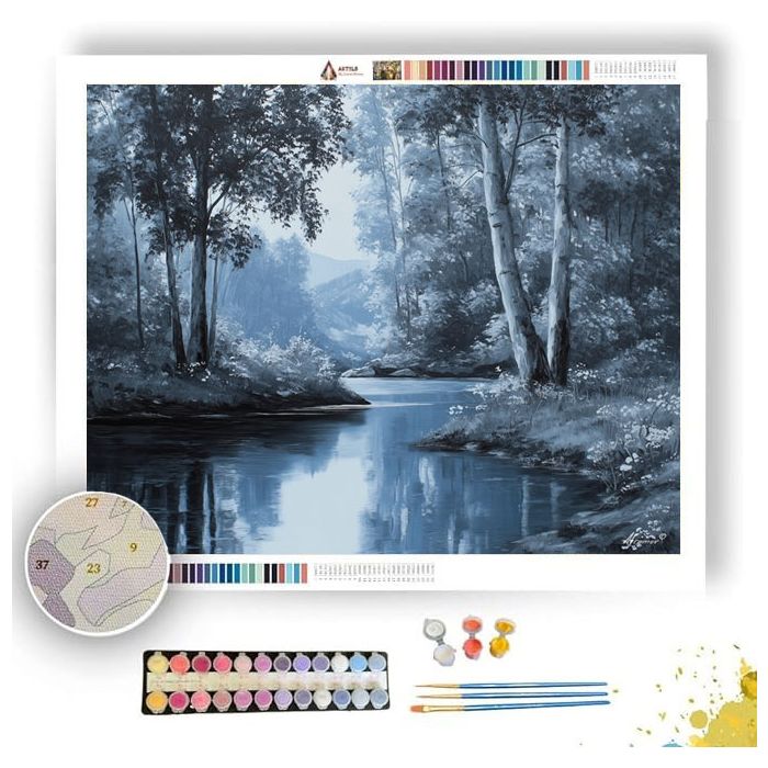 BLUE RIVER LINE B&W - Paint by Numbers Full Kit