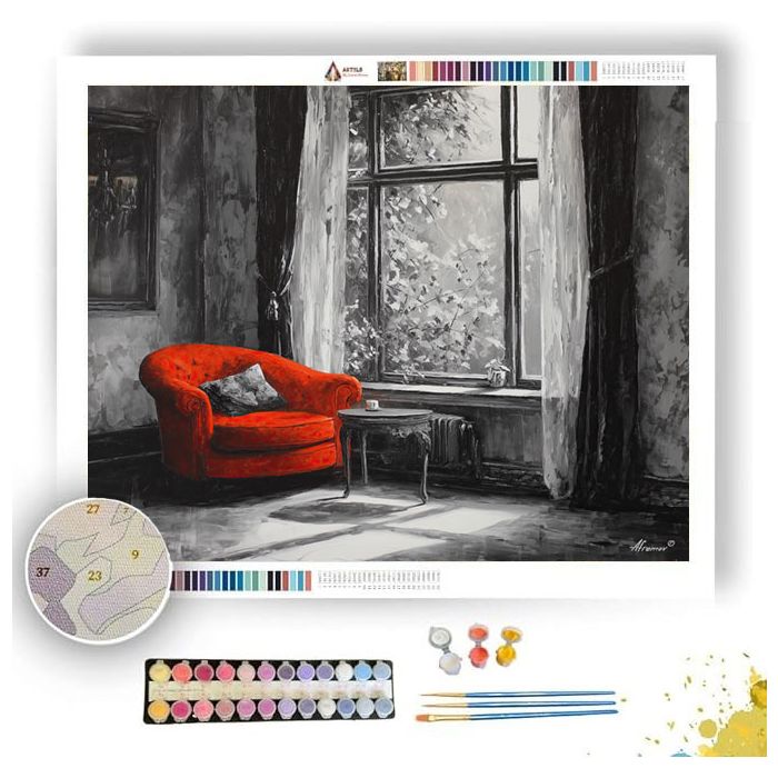 SINGLE ACCENT MEMORY B&W - Paint by Numbers Full Kit