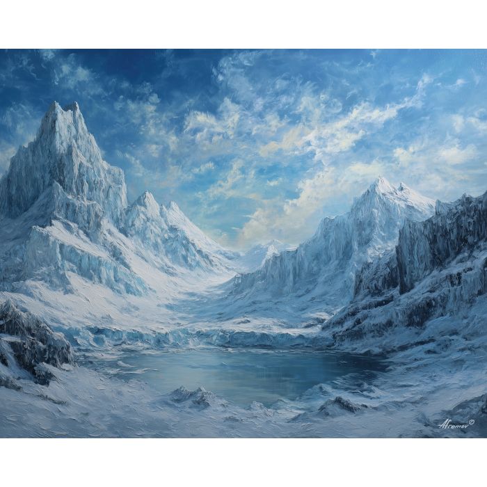 FROSTQUIET GLACIER | Elemental Oil Painting