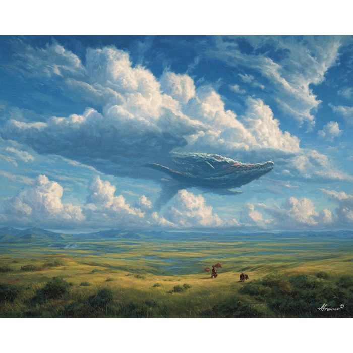 SKYDRIFT LEVIATHAN FIELDS | Fantasy Creature Oil Painting