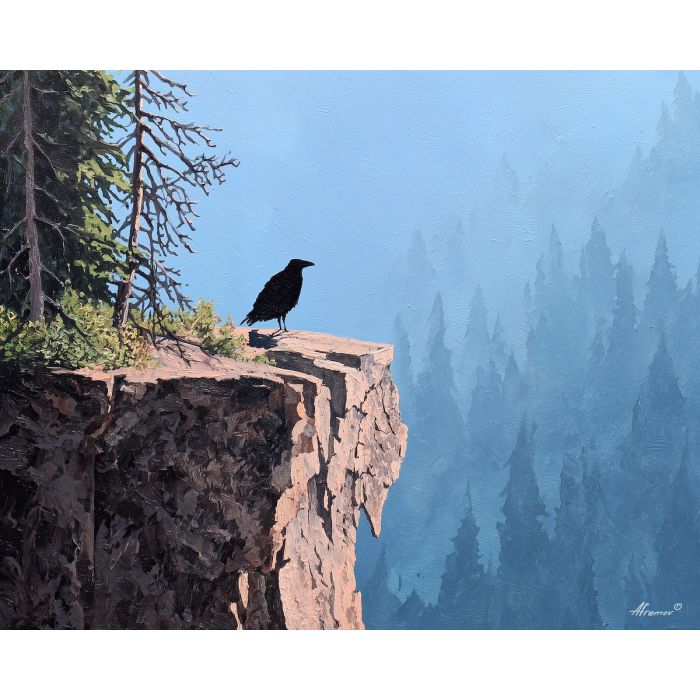 UMBRAWING RAVEN CLIFF | Shadow Elemental Oil Painting