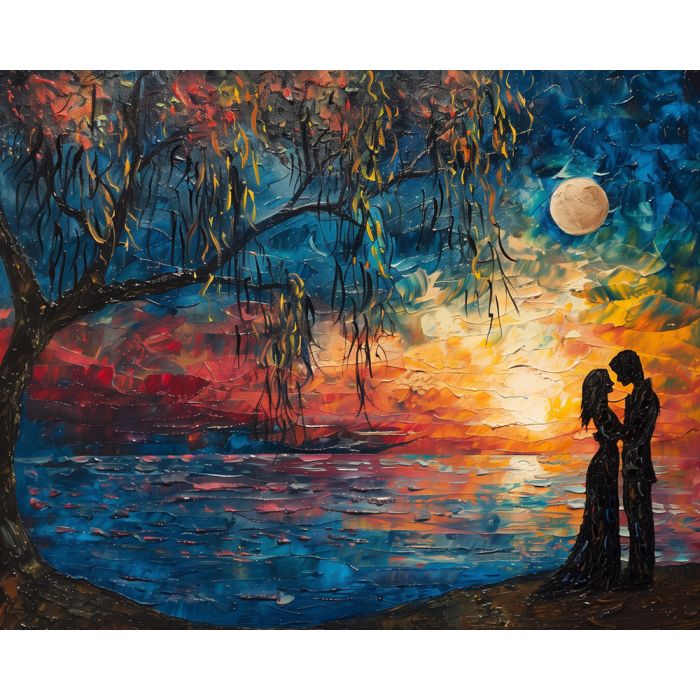 SUNSET SERENADE - UNIQUE Hand-painted ONE-OF-A-KIND ORIGINAL painting