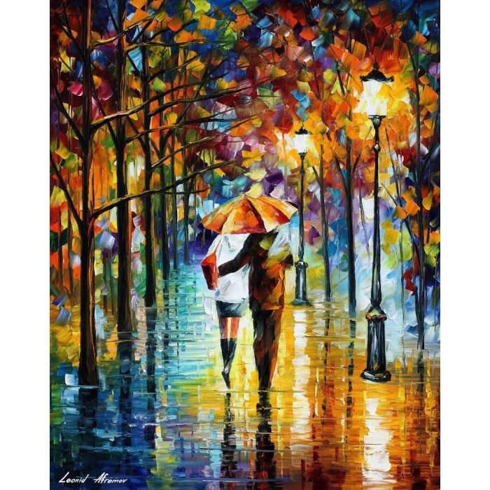 UNDER THE RED UMBRELLA IN THE PARK