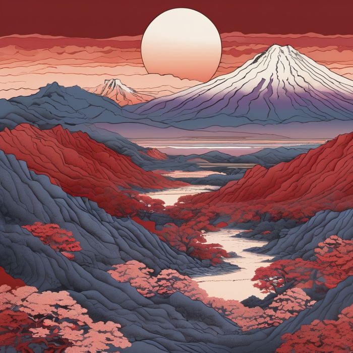 Red Moon Rising - One-of-a-kind, 100% hand-painted original oil ...