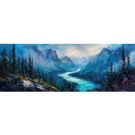 THE HIDDEN GEM OF NAHANNI - UNIQUE Hand-painted ONE-OF-A-KIND ORIGINAL oil painting on canvas
