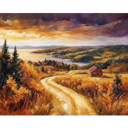 AMBER ECHO - UNIQUE Hand-painted ONE-OF-A-KIND ORIGINAL oil painting on canvas