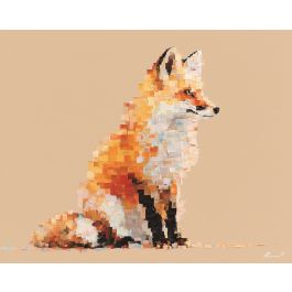 Minimal Pixel Fox Art | Simple Orange Animal Pixel Design
