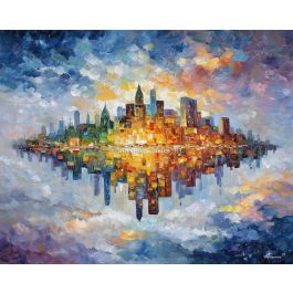 INFINITE SKY CITY | Magical City Oil Painting