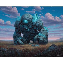 CRYSTALBOUND GOLEM PLAIN | Crystal Elemental Oil Painting