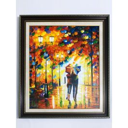 COUPLE UNDER ONE UMBRELLA 40"x60" - FRAMED