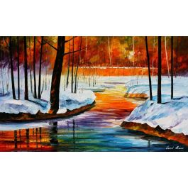 BEGINNING OF SPRING — PALETTE KNIFE Oil Painting On Canvas By Leonid ...