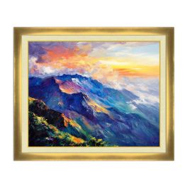 HALEAKALA CRATER GLOW - UNIQUE Hand-painted ONE-OF-A-KIND ORIGINAL oil painting on canvas