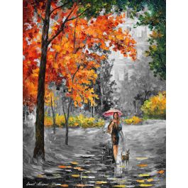 INTRIGUING AUTUMN B&W by Leonid Afremov