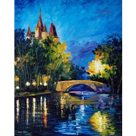 BRIDGE OVER TIME — PALETTE KNIFE Oil Painting On Canvas By Leonid ...