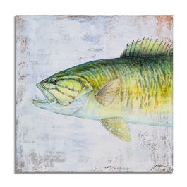 Fish Deco Elegance - 100% hand-painted oil painting on canvas by ...