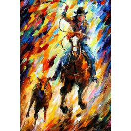 RODEO THE CHASE - Oil painting
