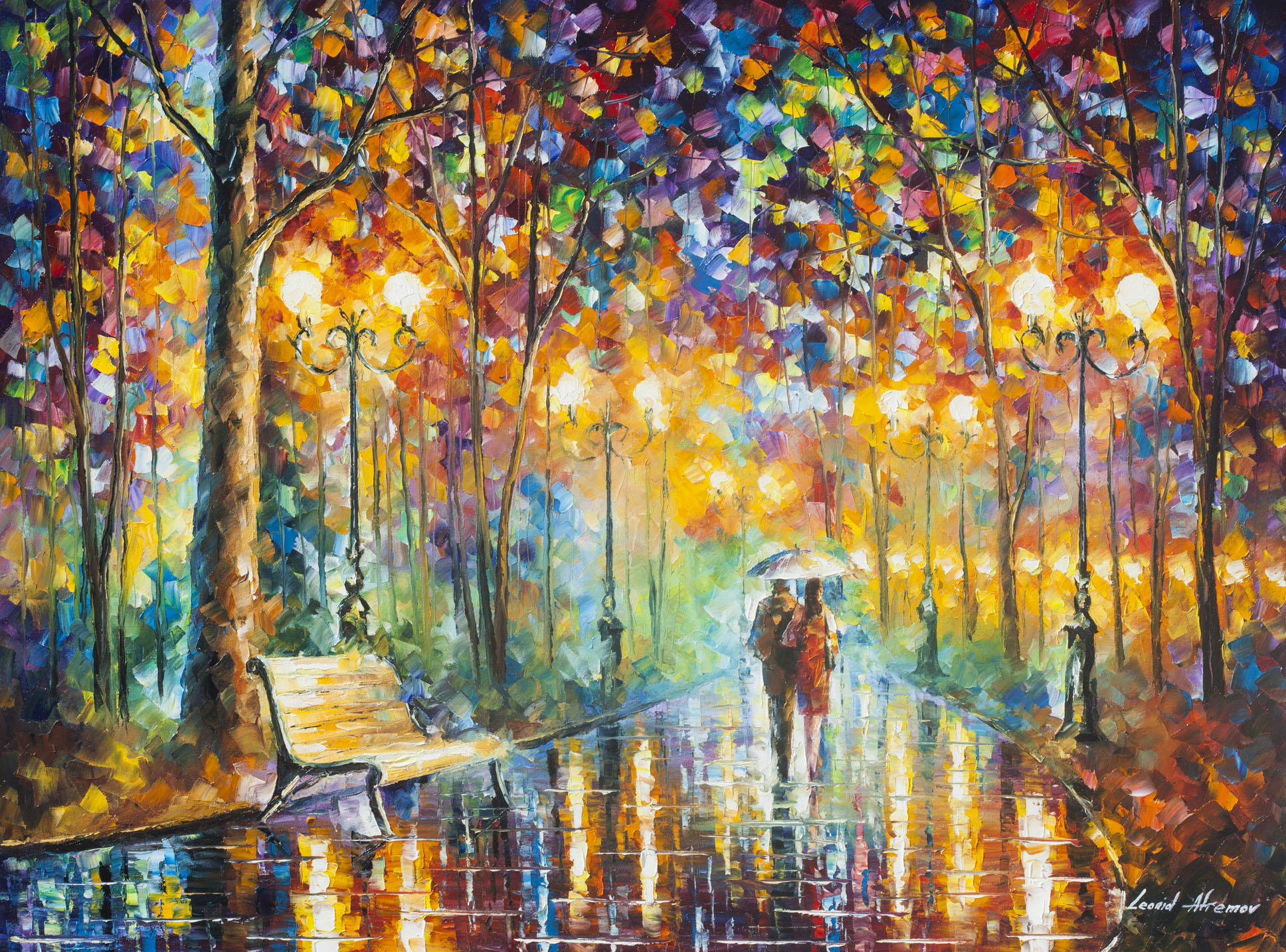 RAIN'S RUSTLE 3 — original Oil Painting On Canvas By Leonid Afremov ...